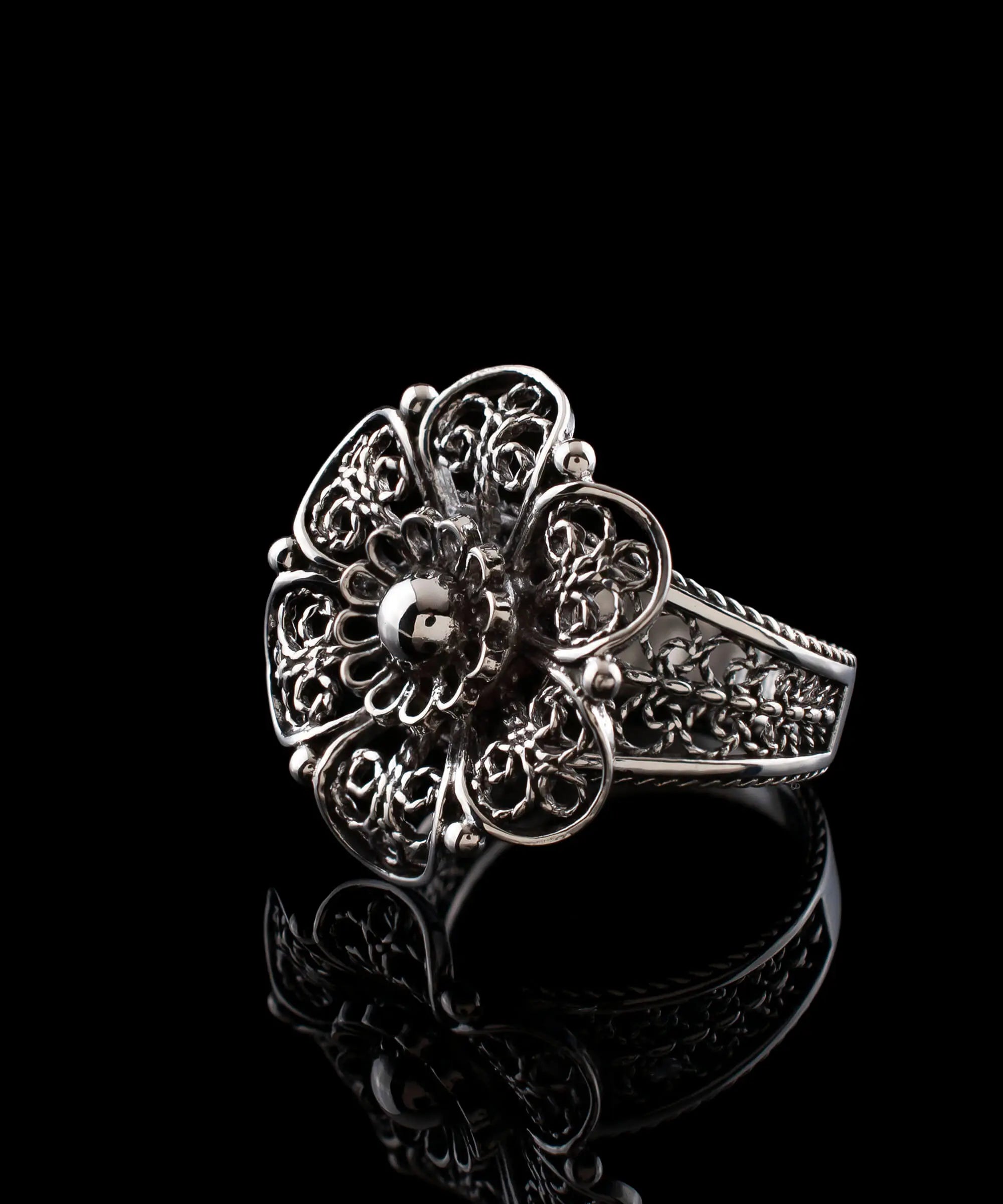 Daisy Flower Filigree Art Women Sterling Silver Statement– Filigranist ...