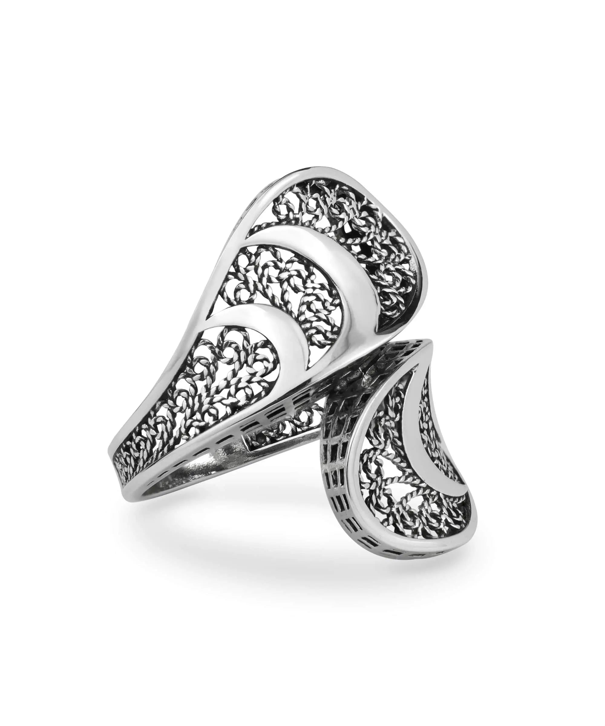 Sterling Silver Filigree Art Women Twisted Bypass– Filigranist Jewelry