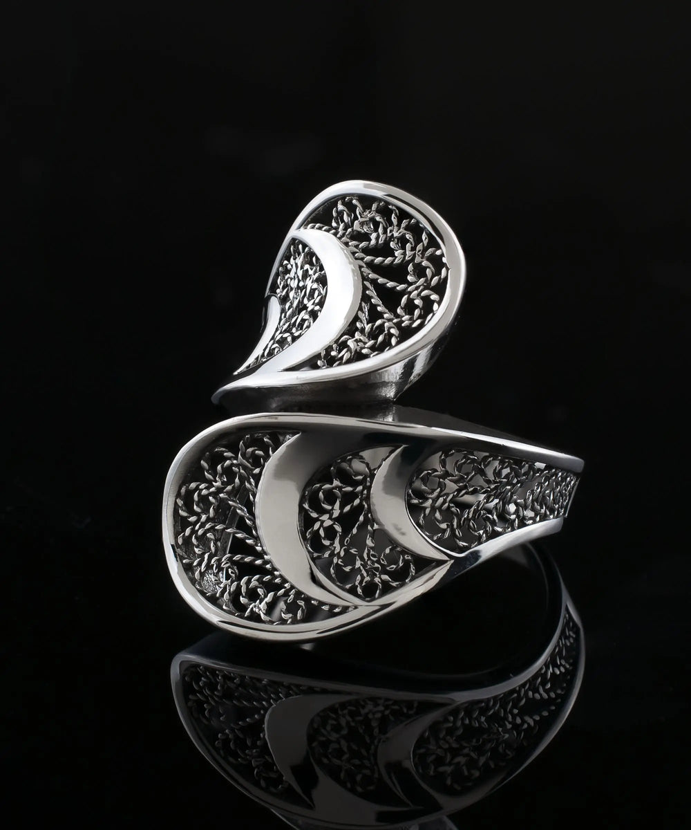 Sterling Silver Filigree Art Women Twisted Bypass– Filigranist Jewelry
